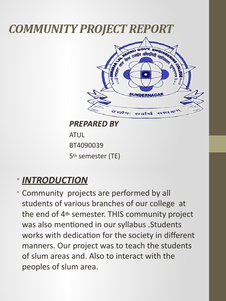 Community Project Report: Prepared by | PDF