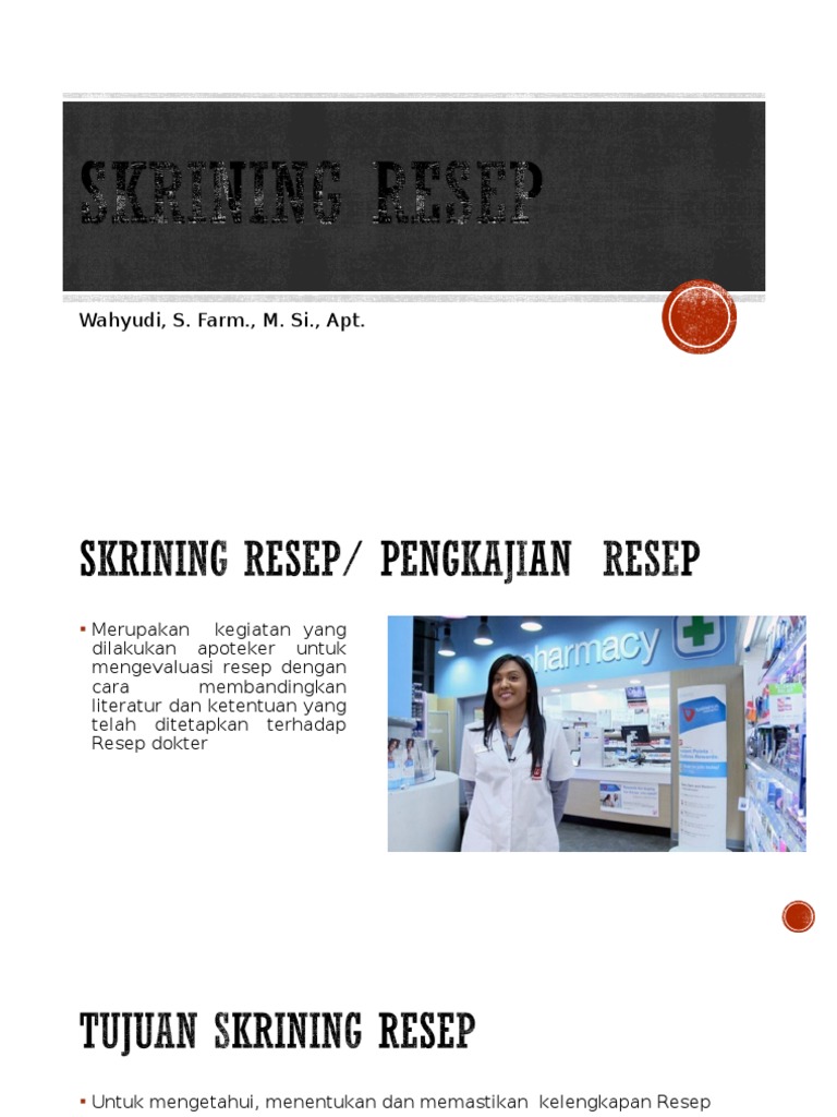 Skrining Resep | PDF | Pengembangan Diri | Sains & Matematika