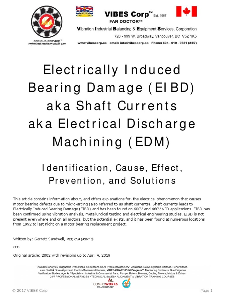 Electrically Induced Bearing Damage and Shaft Currents | PDF | Electric ...