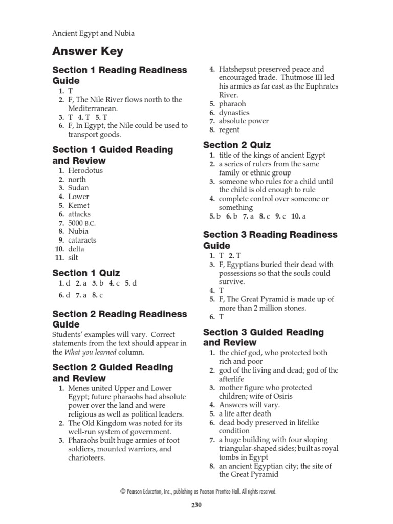 Egypt Answer Key PDF | PDF | Ancient Egypt | Hatshepsut