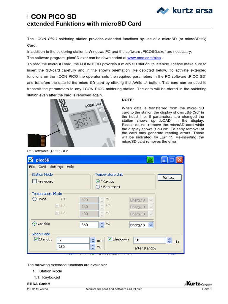Manual SD Card and Software i-CON Pico | Download Free PDF | Filename ...