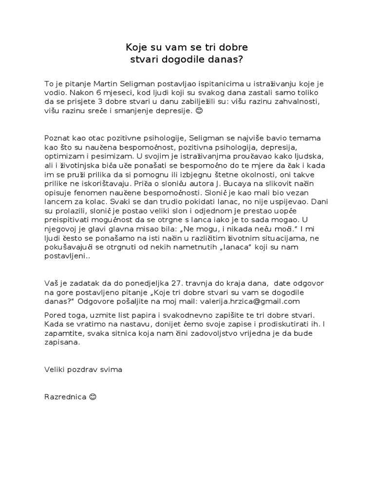 Tri Dobre Stvari | PDF