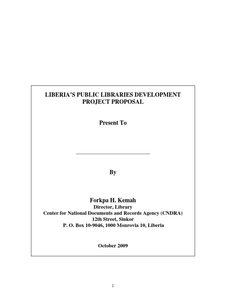 Liberia National Library Project | PDF | Public Library | Liberia