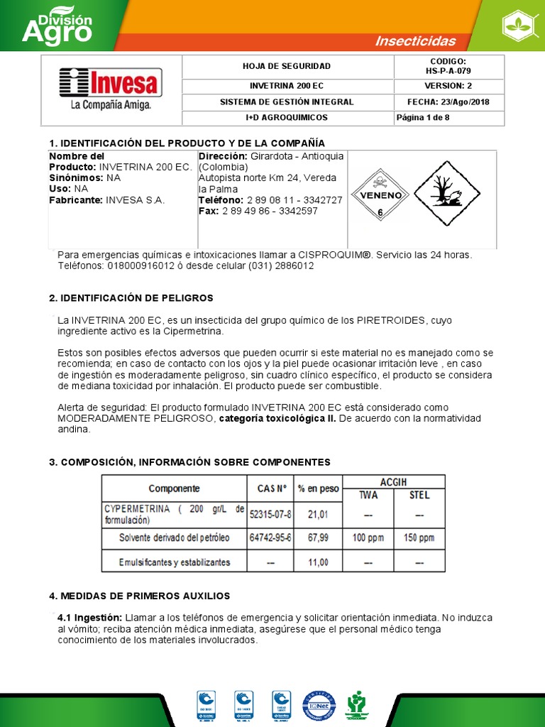 Invetrina 200 Ec PDF | PDF | Pesticida | Residuos