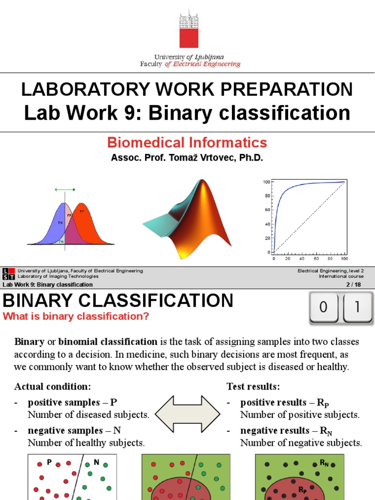 Lab Work 9: Binary Classification Methods | PDF | Receiver Operating ...