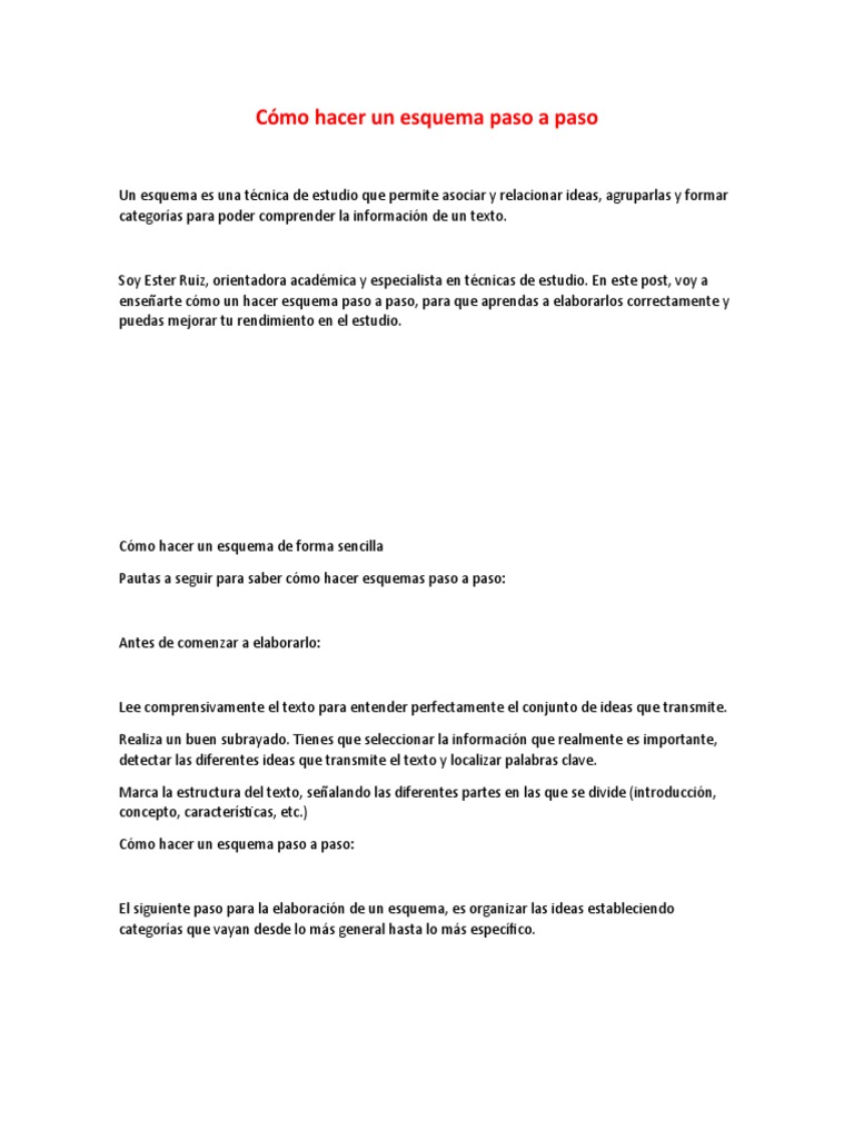 Cómo Hacer Un Esquema Paso A Paso | PDF | Ciencia cognitiva | Cognición