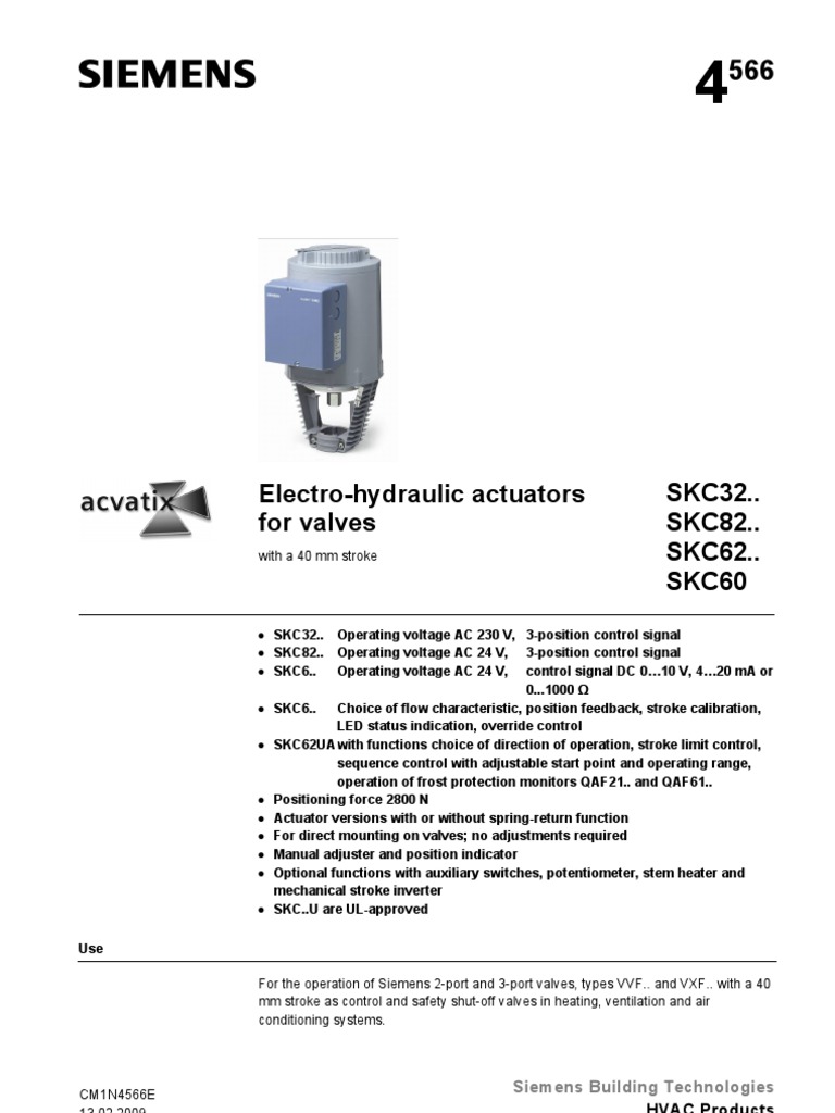 Vvf41-80 - Skc60 Data Sheet | PDF | Valve | Hvac