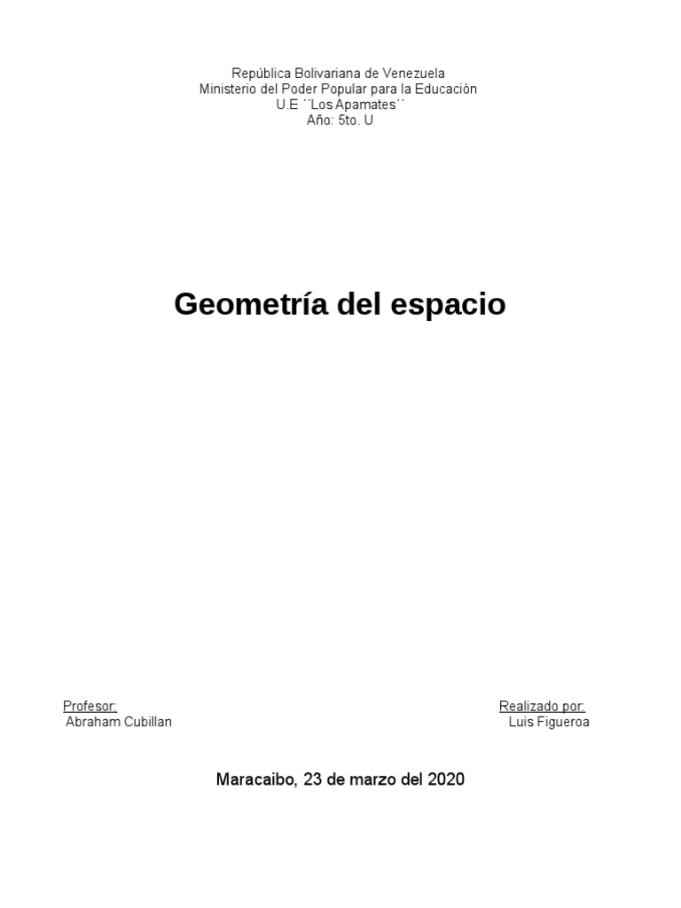 Geometría del espacio: Figuras geométricas tridimensionales y sus ...