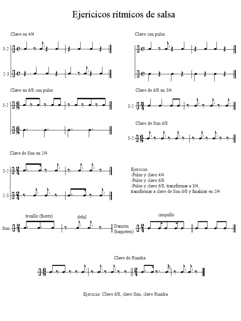 Salsa Ejercicios PDF | PDF | Notación | Música clásica