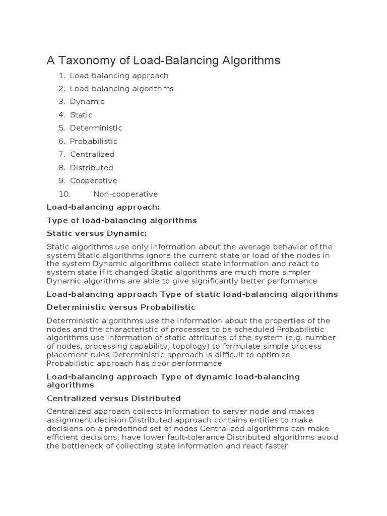 Load Balancing Approach Pdf Load Balancing Computing Process Computing