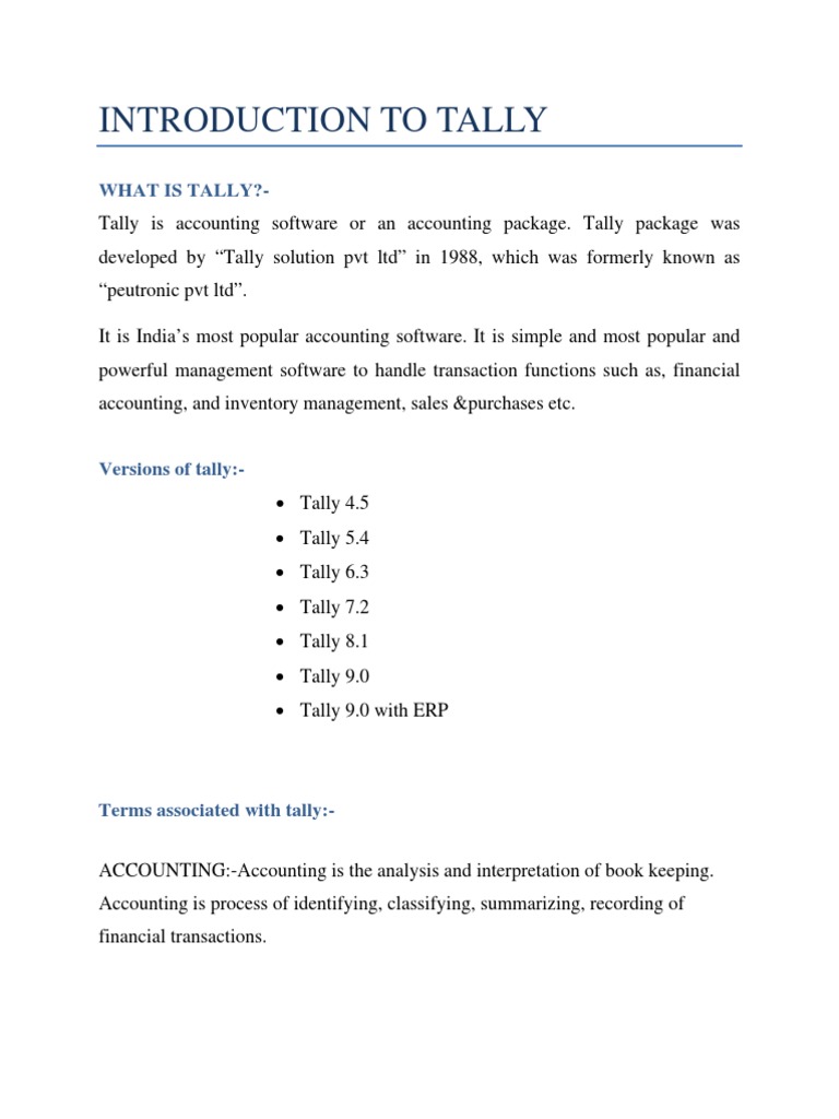 Tally Material | PDF | Debits And Credits | Accounting