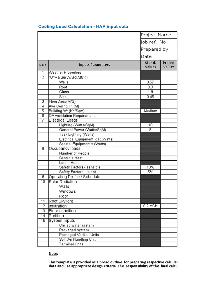 02 Cooling Load Calculation - HAP | PDF | Lighting | Architectural Design