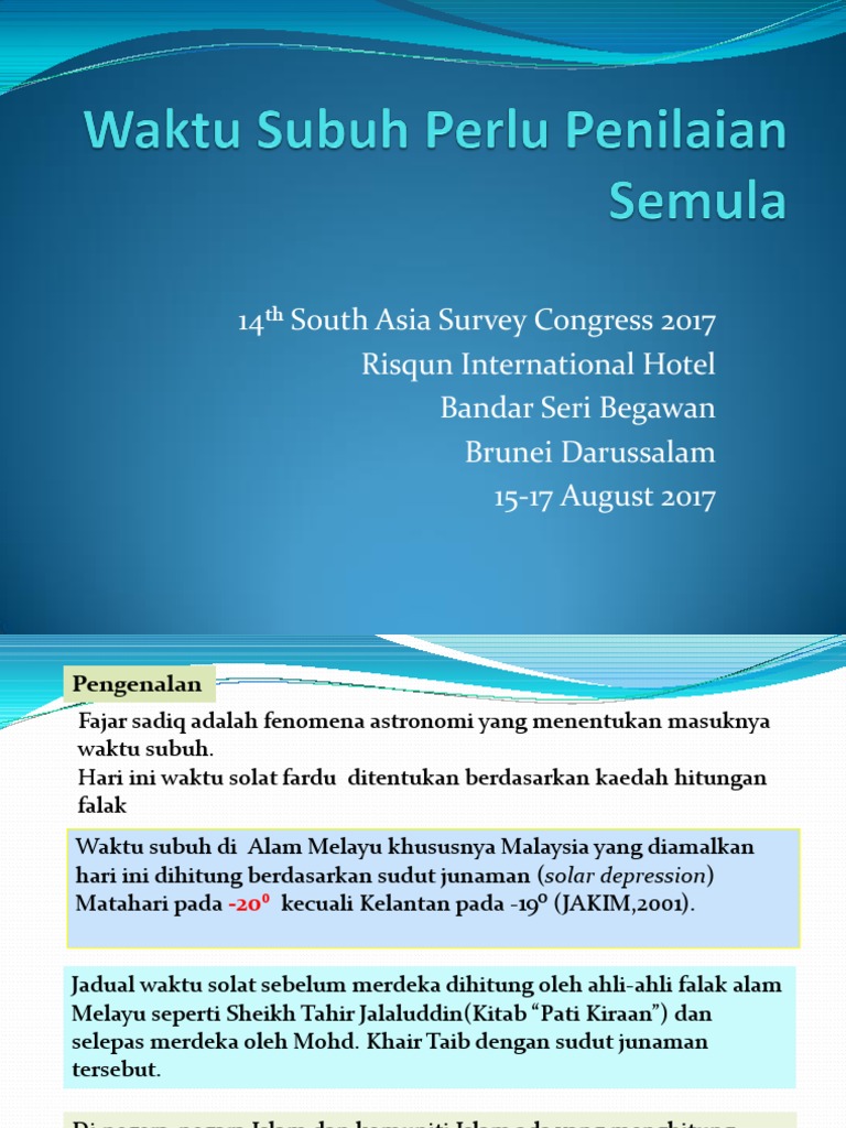 Waktu Subuh Menurut Astronomi dan Al-Qur'an | PDF