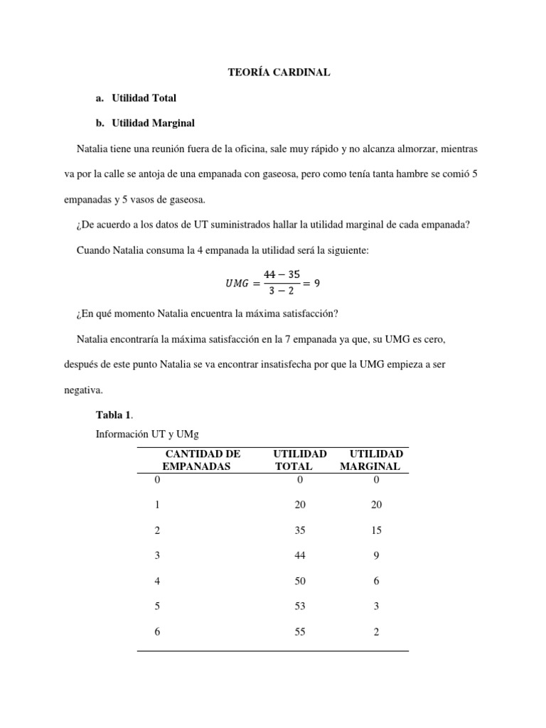 Teoria Cardinal y Ordinal | PDF | Utilidad | Utilidad marginal