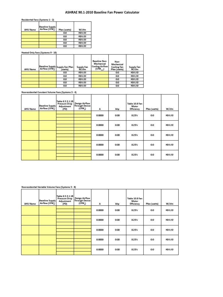 Appendix G Fan Power Calculator | Download Free PDF | Mechanical ...