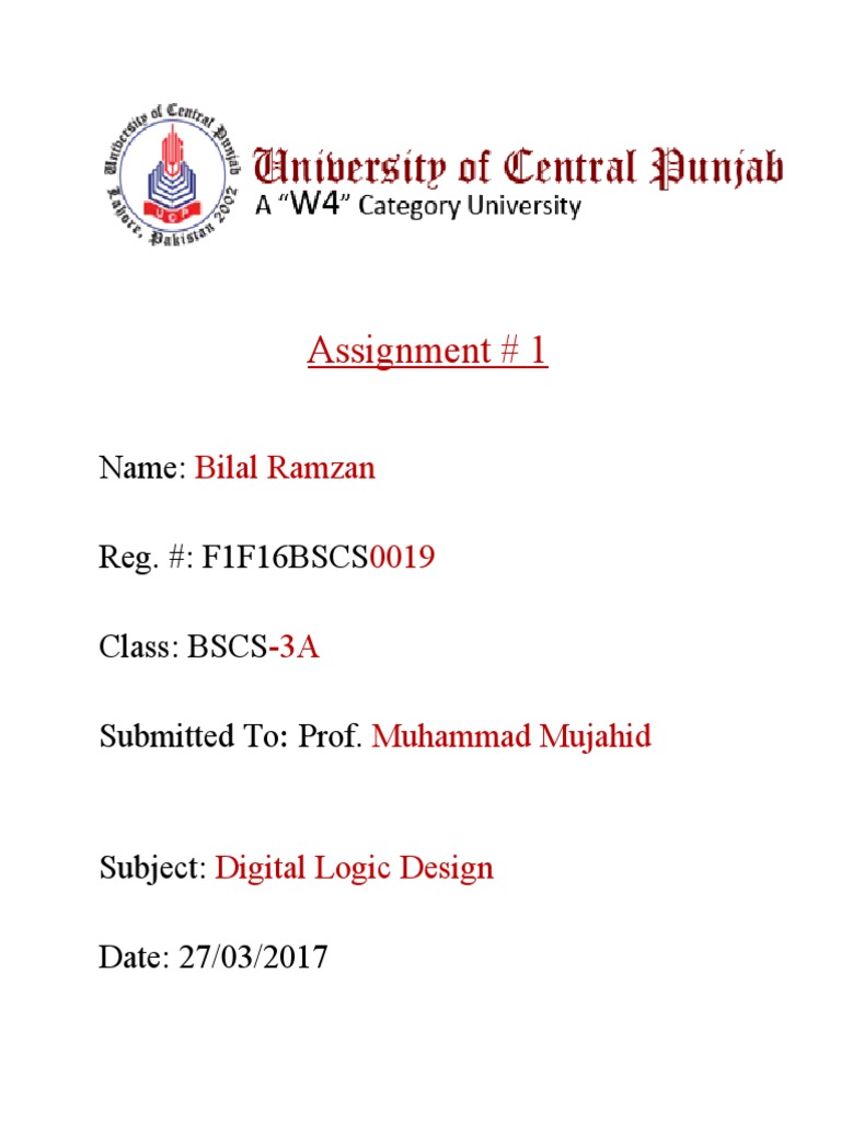 Assignment # 1: Name: Reg. #: F1F16BSCS Class: BSCS Submitted To: Prof ...