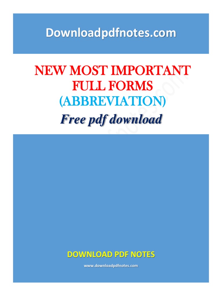 Full Forms PDF | PDF