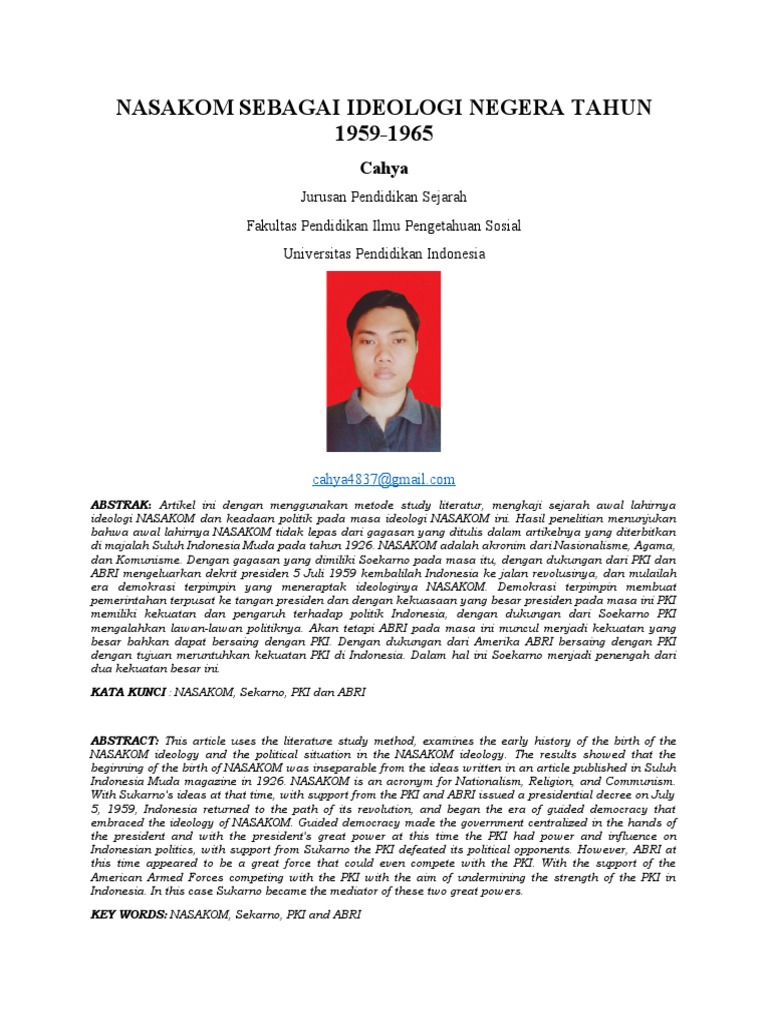 Nasakom Sebagai Ideologi Negera Tahun 1959 | PDF