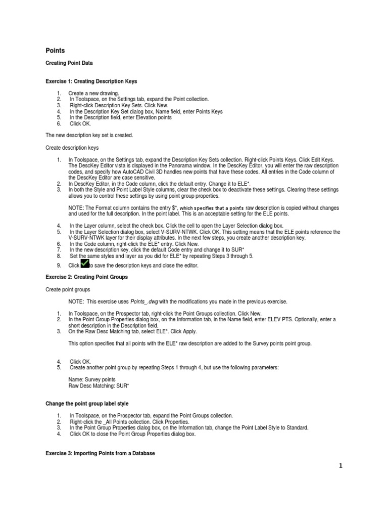 Points: Creating Point Data | PDF | Computer Data | System Software