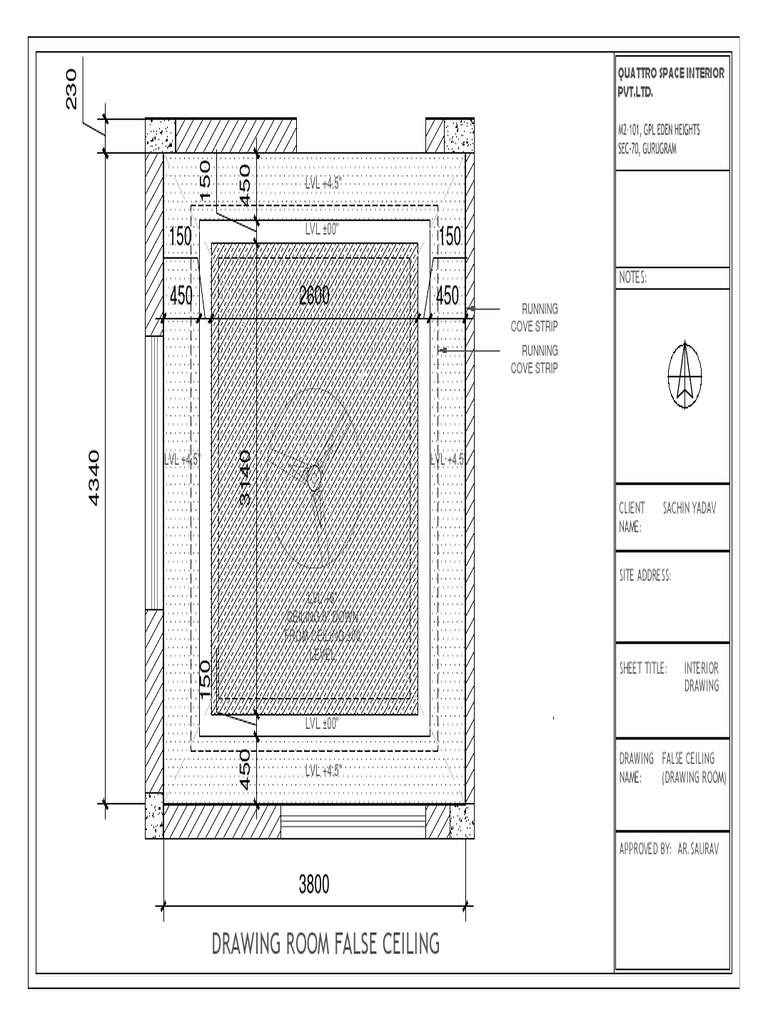 01 - False Ceiling Plan (Drawing Room) PDF | PDF