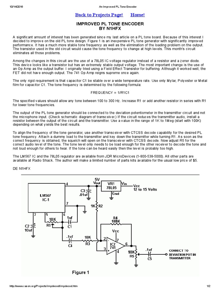 Improved PL Tone Encoder Design | PDF | Electronic Circuits | Amplifier