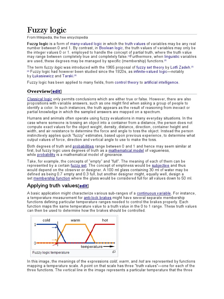 Fuzzy Logic: Applying Truth Values | PDF | Fuzzy Logic | Logic