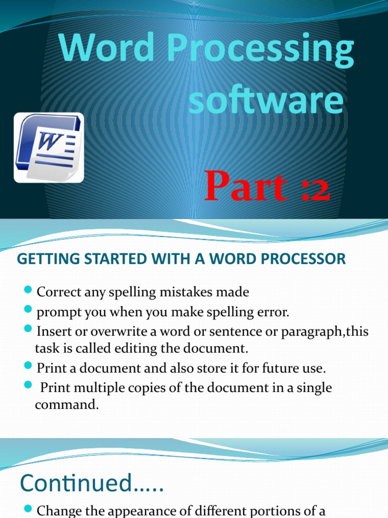 Word Processing Software Part 2 | PDF