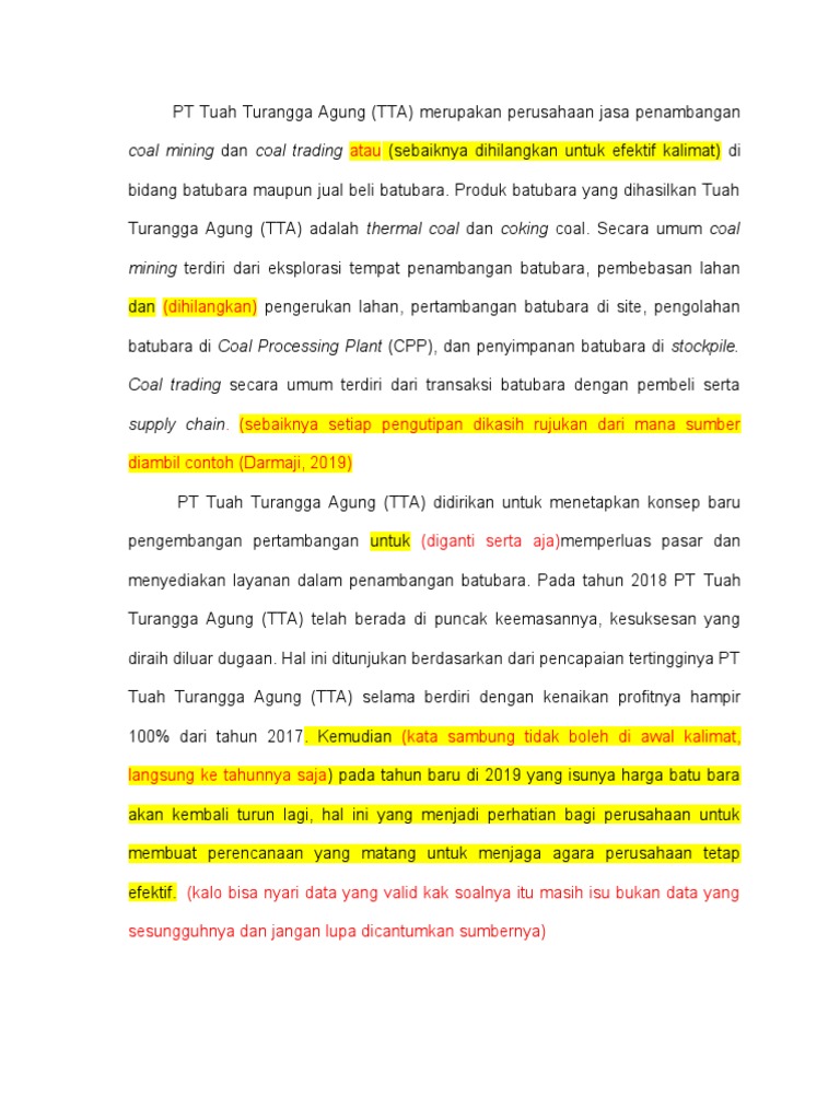 PT Tuah Turangga Agung | PDF