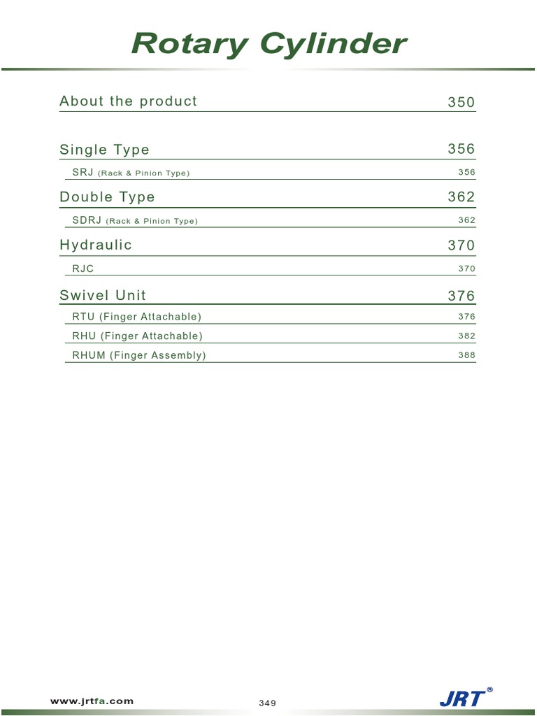 Rotary Cylinder: Abouttheproduct 3 5 0 | PDF | Rotation Around A Fixed ...