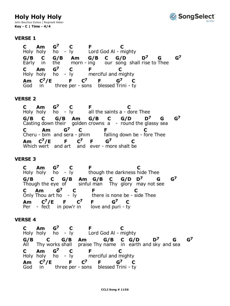 Holy Holy Holy Chords | PDF