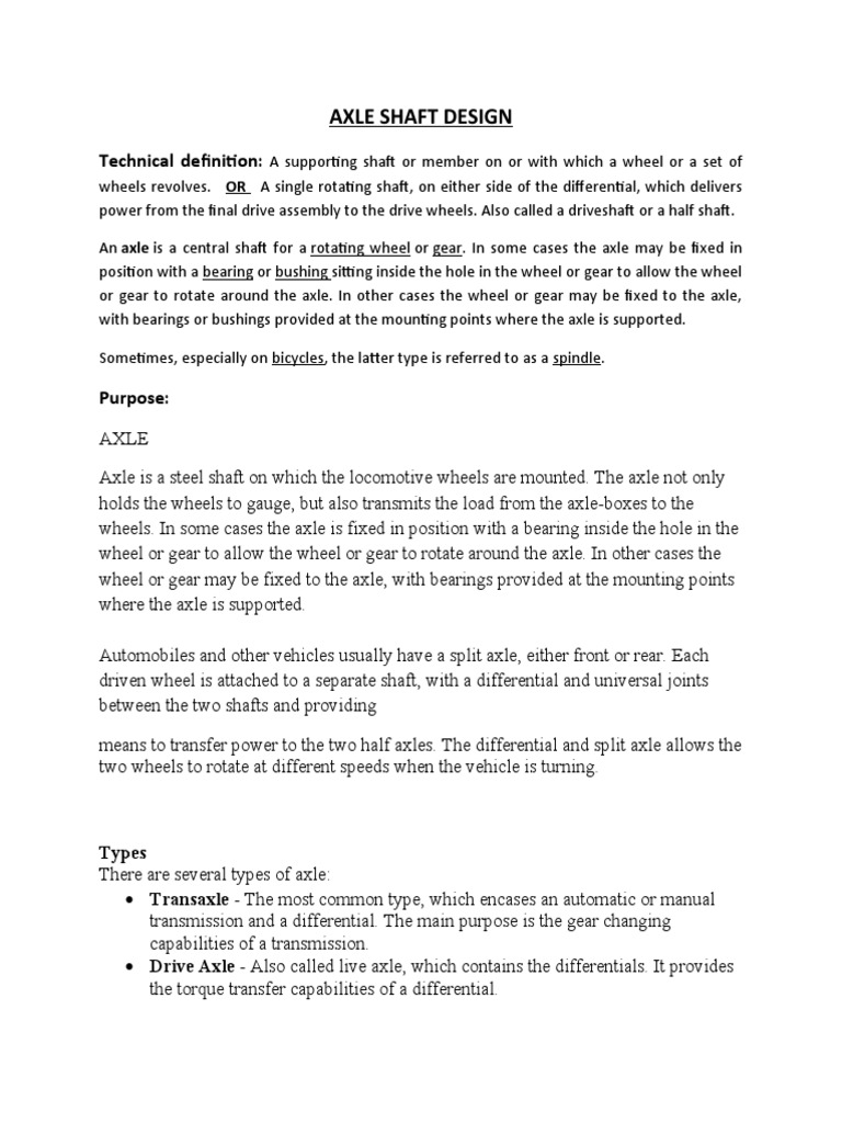 Axle Design Guide | PDF | Axle | Transport