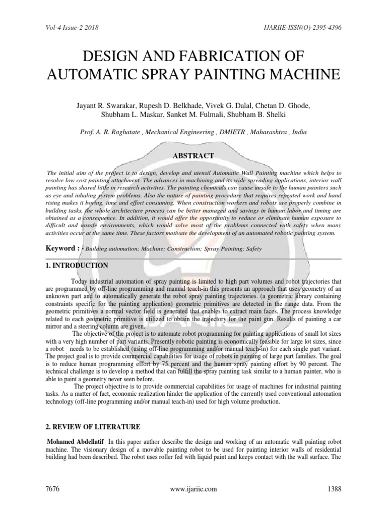 Automatic Spray Painting Machine Design | PDF | Robot | Robotics
