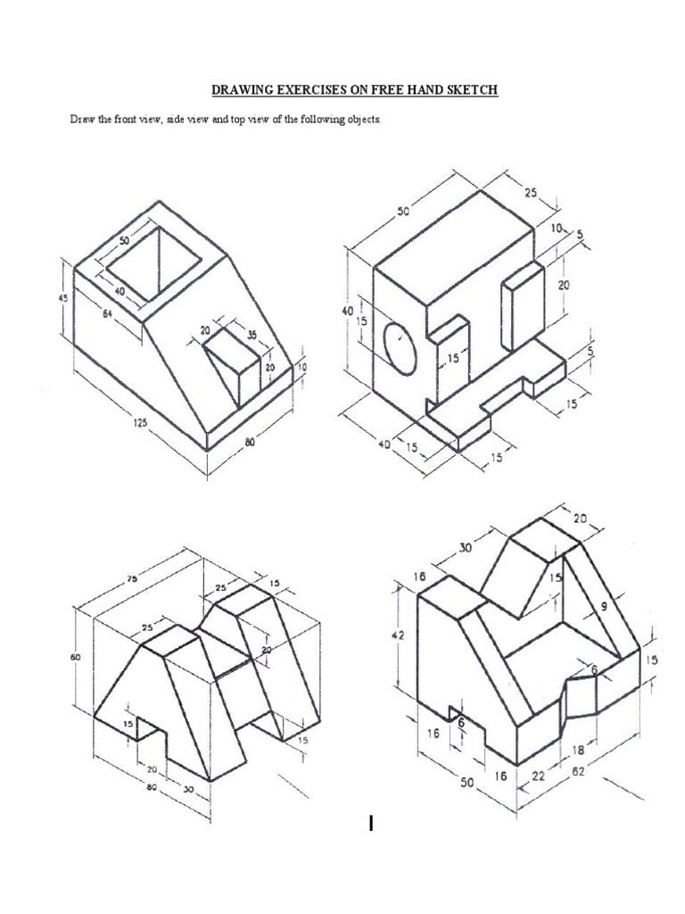 Freehand Sketching Exercises | PDF
