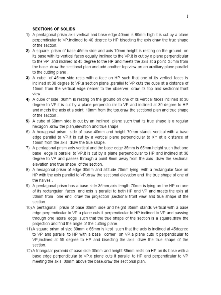 Section of Solids 240416 | PDF | Sphere | Perpendicular