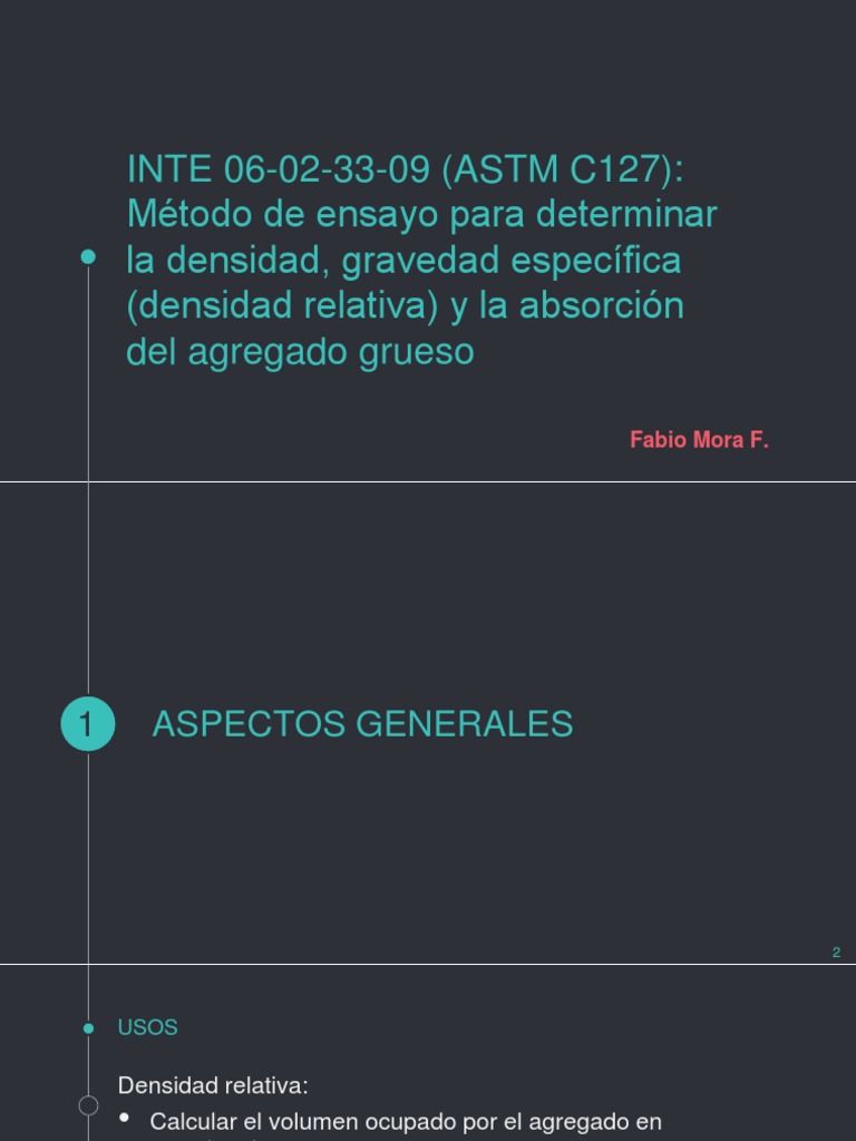 Presentación Norma ASTM C 127 y 128 | PDF | Densidad | Kilogramo