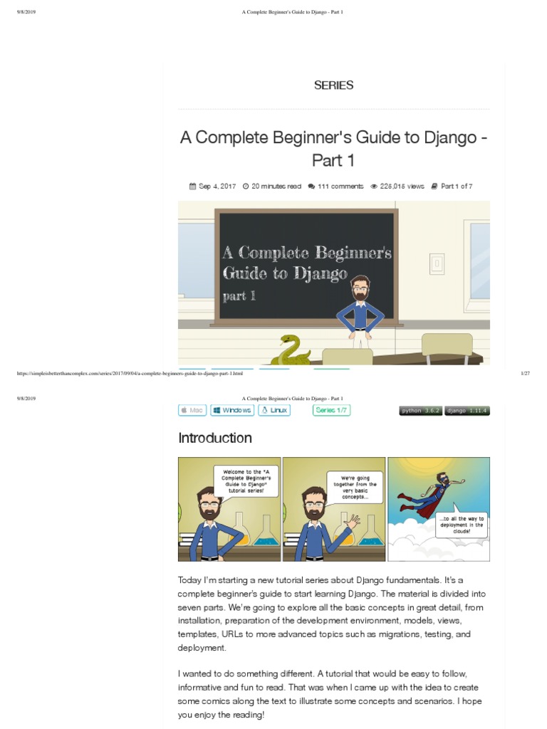 Complete Beginner's Guide to Django - Part 1 Introduction | PDF | Web ...