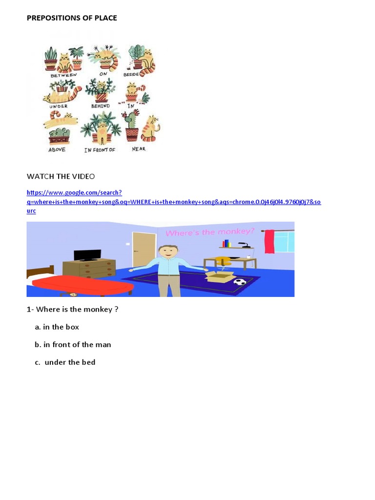 Prepositions of Place | PDF