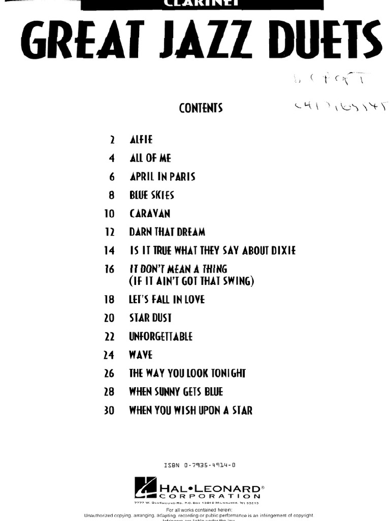 Great Jazz Duets Sax | PDF