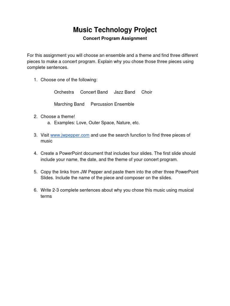 Concert Program Creation Guide | PDF