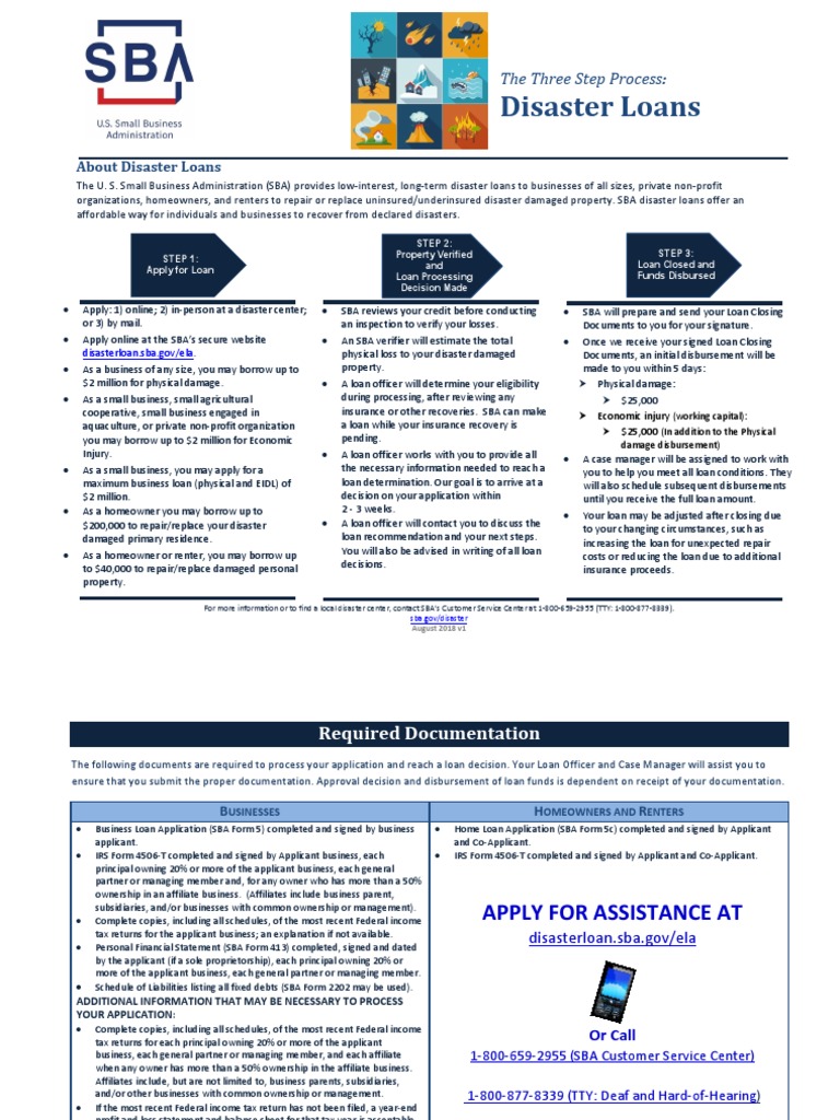 Three Step Process SBA Disaster Loans PDF | PDF | Small Business ...