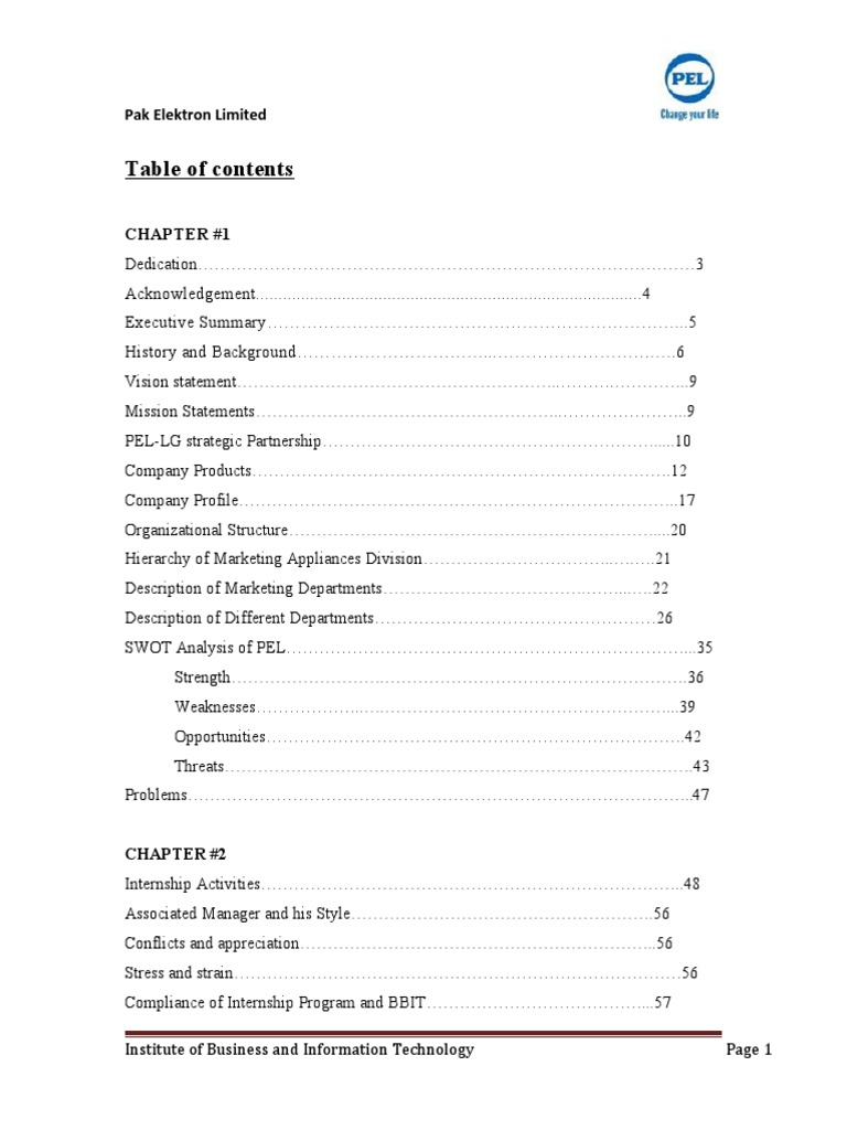 Internship Report PEL | PDF | Swot Analysis | Marketing