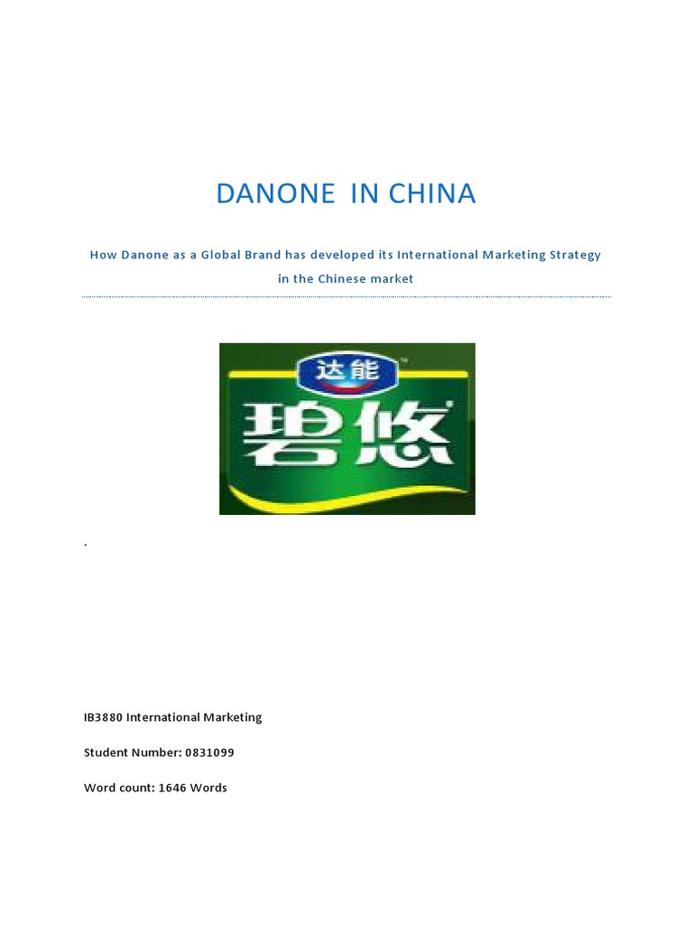 International Marketing Danone in China | PDF | Luxury Goods | Brand