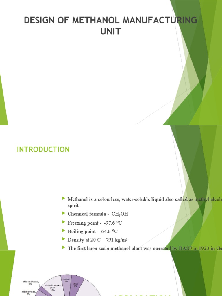 Design of Methanol Manufacturing Unit | PDF | Methanol | Process ...
