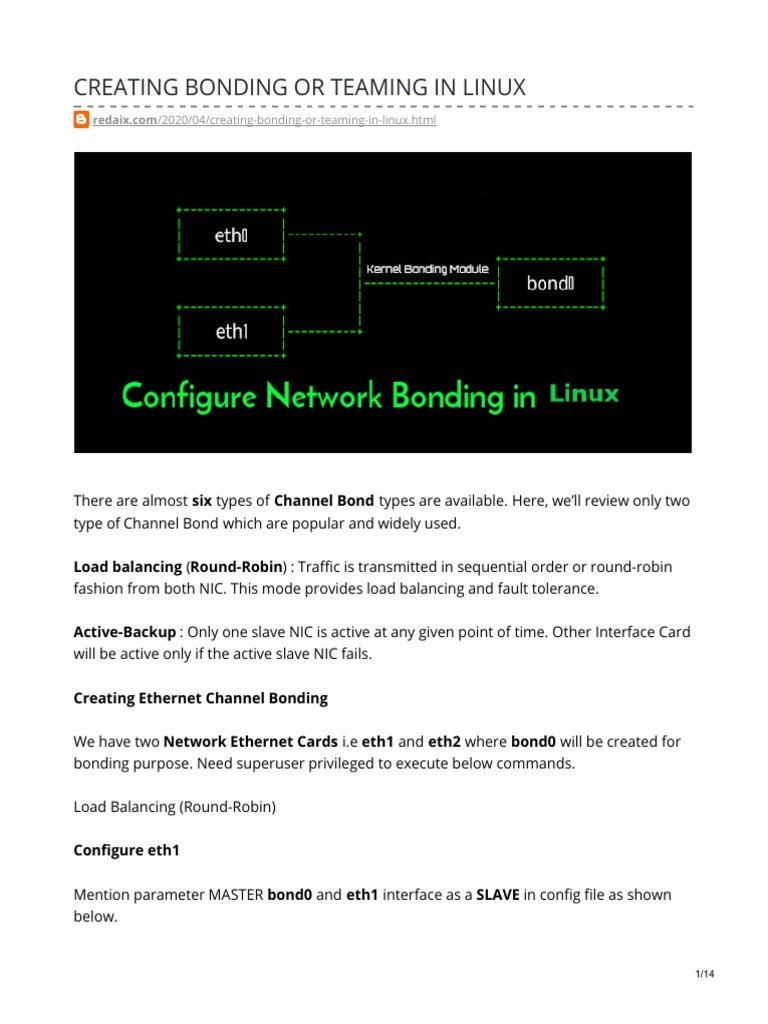 Linux Network Bonding Guide | PDF | Network Interface Controller ...