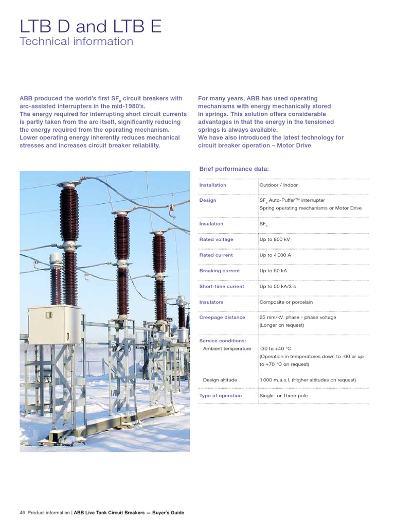 Live Tank Circuit Breakers - LTB Section PDF | PDF | Insulator ...