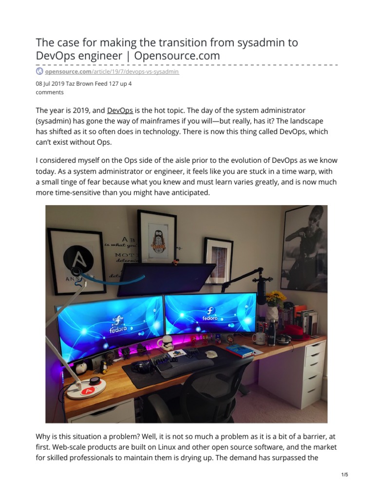 The Case For Making The Transition From Sysadmin To DevOps Engineer | PDF | System Administrator ...