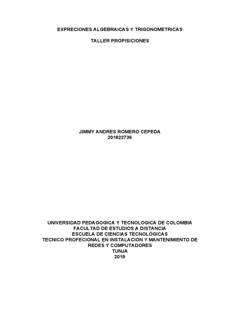 Taller Proposiciones | PDF | Triángulo | Pendiente