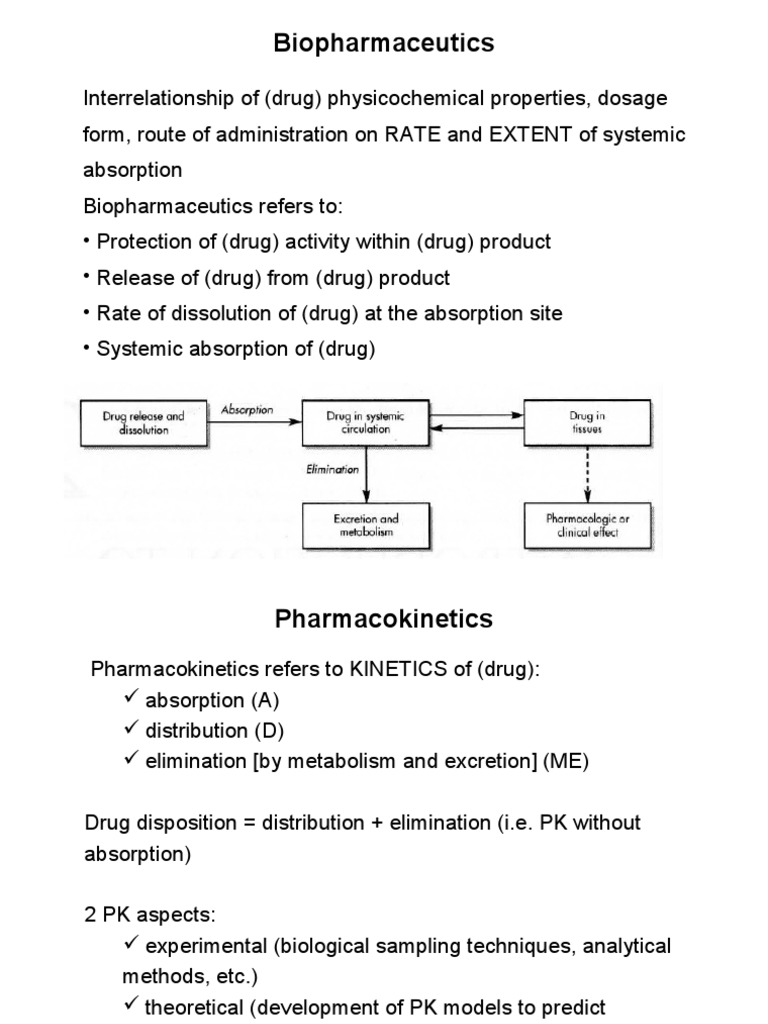 Biopharmaceutics and Pharmacokinetics Overview | PDF | Pharmacokinetics ...