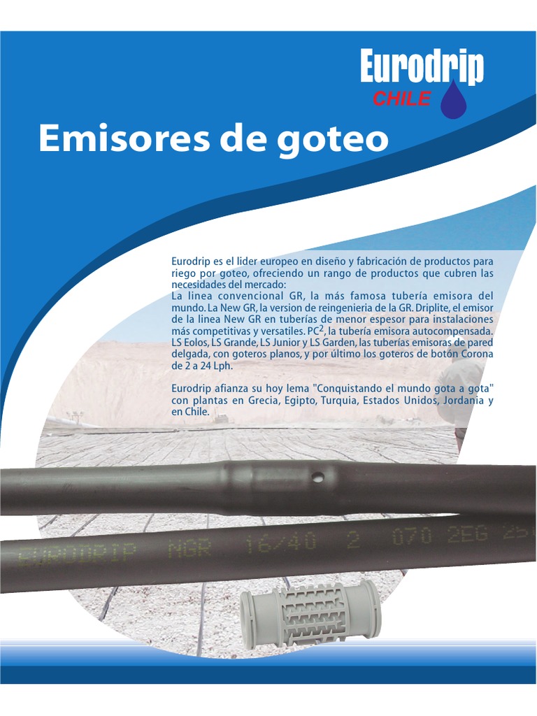 Emisores de Goteo Eurodrip en Perú | PDF