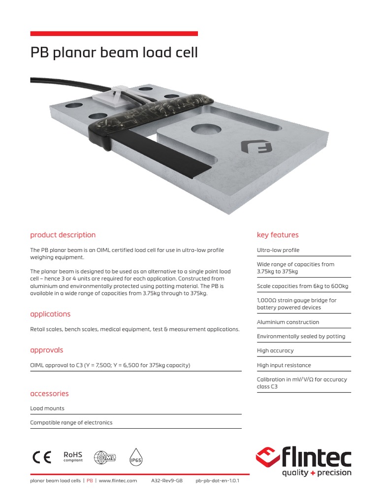 PB Planar Beam Load Cell: Product Description Key Features | PDF ...